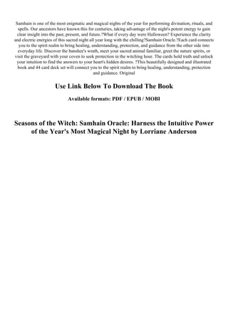 [DOWNLOAD] Seasons of the Witch: Samhain Oracle: Harness the Intuitive ...