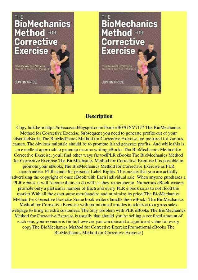 [DOWNLOAD] The BioMechanics Method for Corrective Exercise unlimited