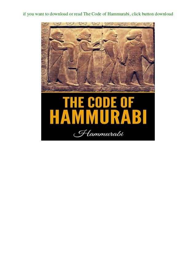 Download The Code of Hammurabi BOOK ONLINE