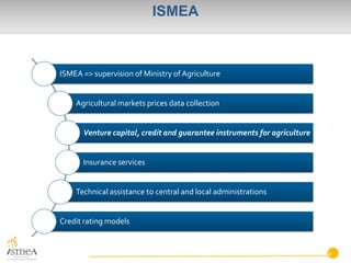 Giorgio Venceslai (ISMEA) - INTERNATIONAL COOPERATION – SETTING UP ...