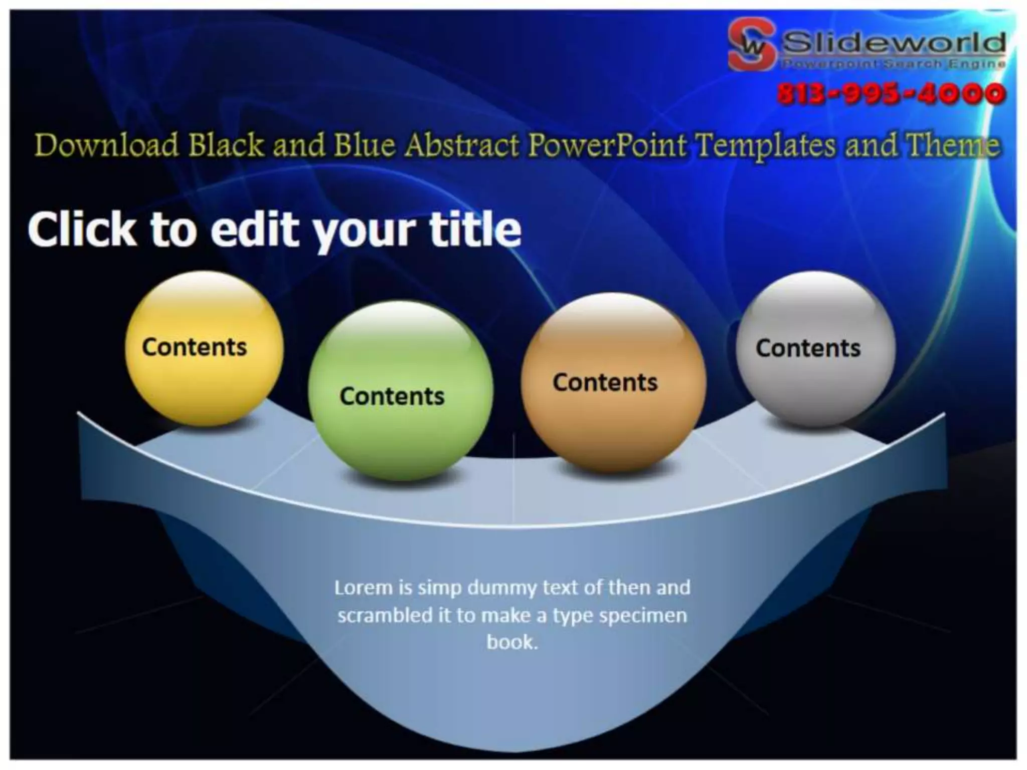 Download black and blue abstract powerpoint templates and theme | PPTX