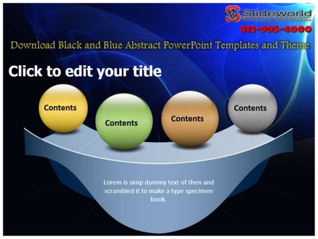 Download black and blue abstract powerpoint templates and theme