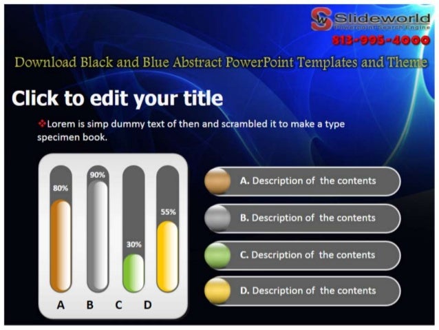 Download black and blue abstract powerpoint templates and theme