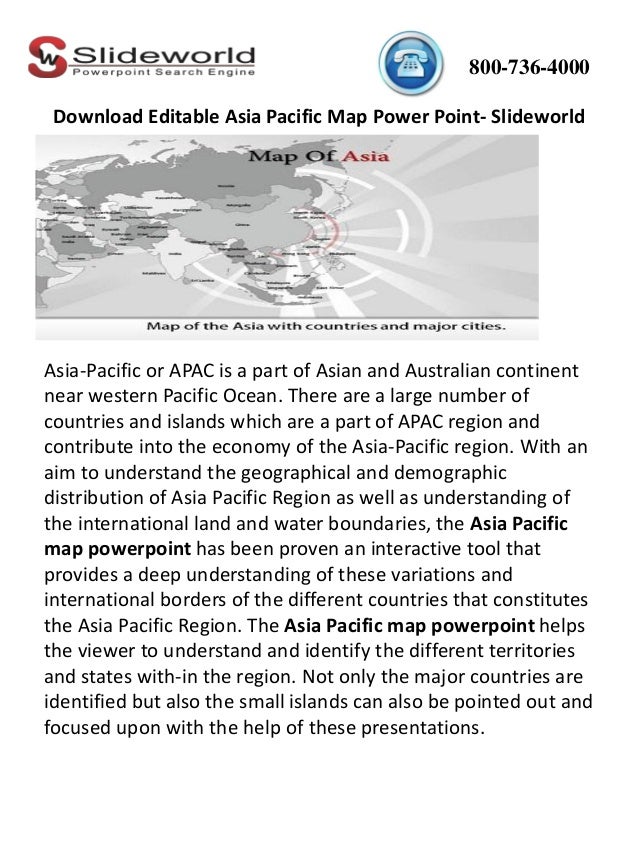 Download Editable Asia Pacific Map Powerpoint- Slideworld