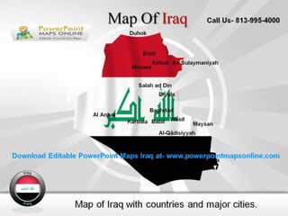 Editable PowerPoint Maps Iraq | PPT