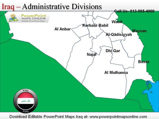 Editable PowerPoint Maps Iraq | PPT