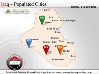 Editable PowerPoint Maps Iraq | PPT