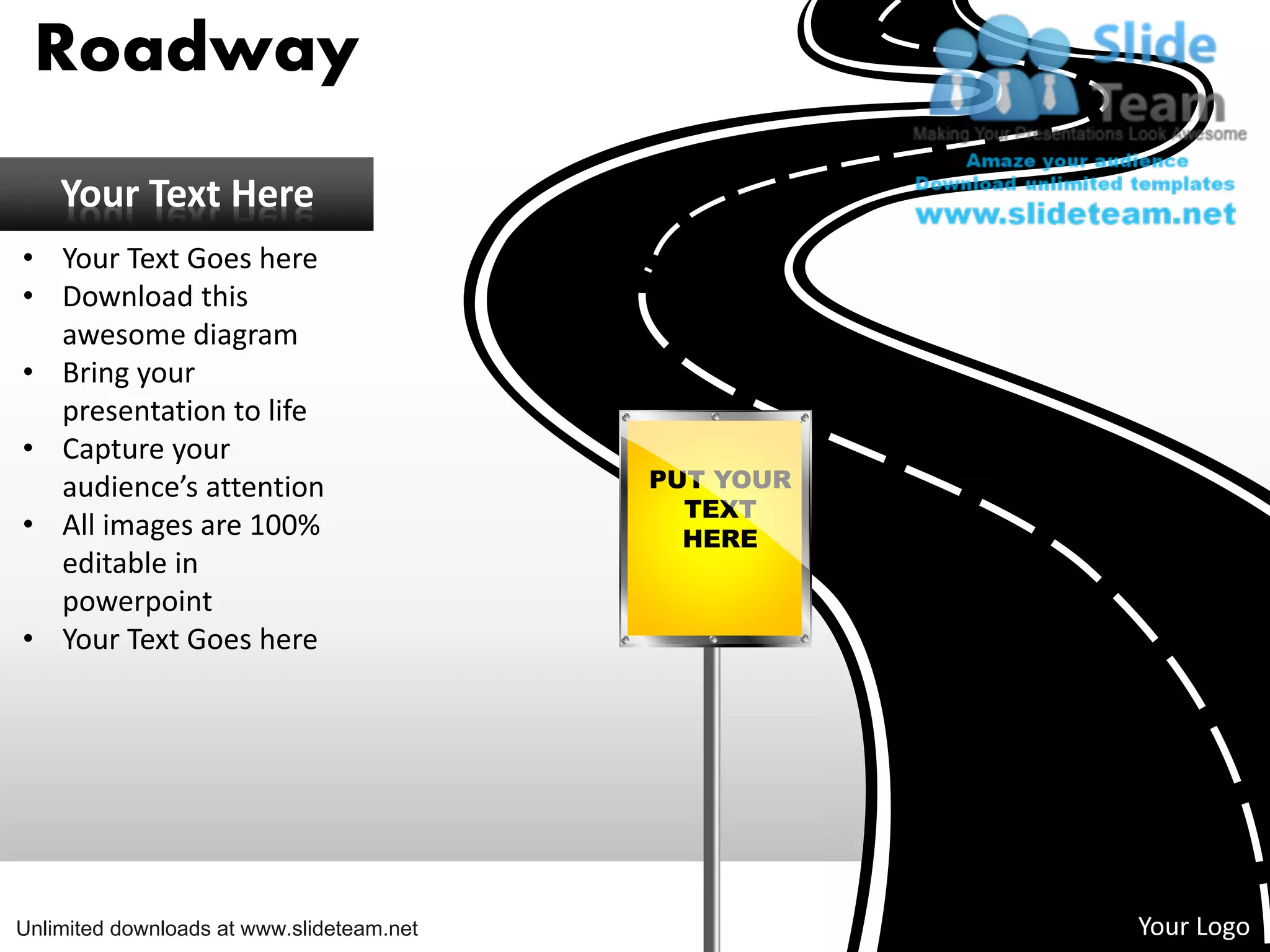 Download editable road map power point slides and road map powerpoint ...