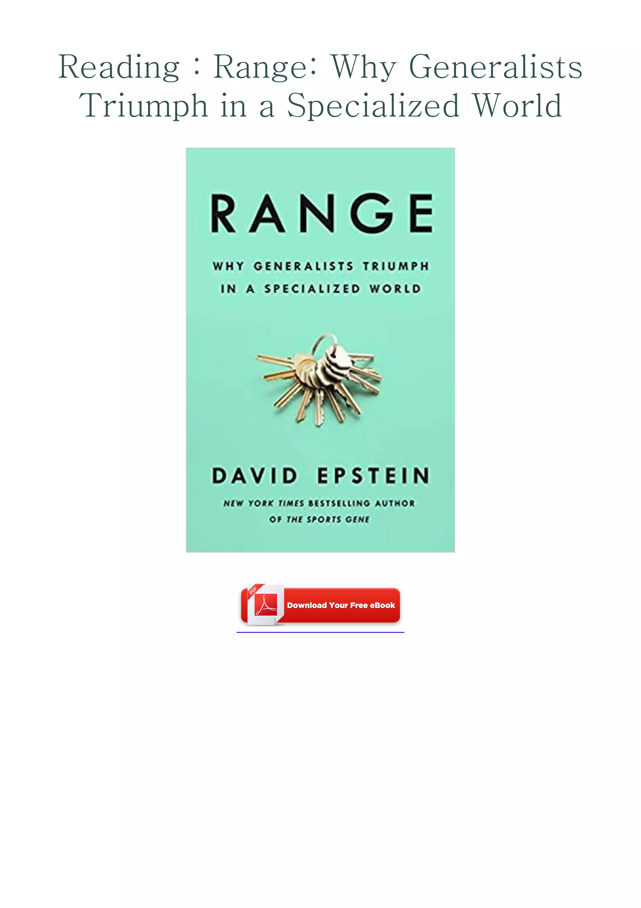 Downloaden&Leggere Range: Why Generalists Triumph in a Specialized ...