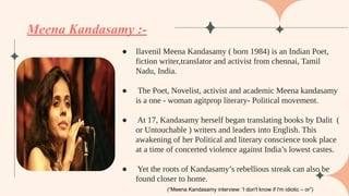 The Intersection of 'Caste and Gender' in Meena Kandasamy's Selected ...