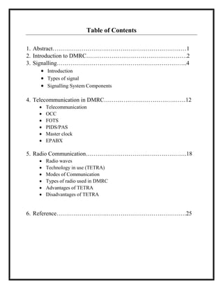 Summer internship report on DMRC(Delhi Metro Rail Pvt. Ltd.) | PDF