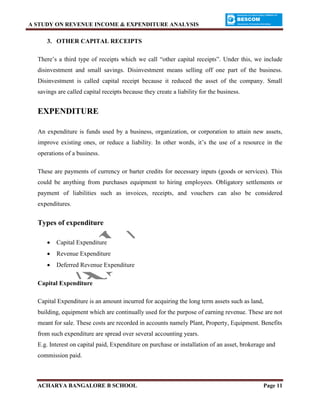 A study on REVENUE INCOME AND EXPENDITURE ANALYSIS ON BESCOM | PDF
