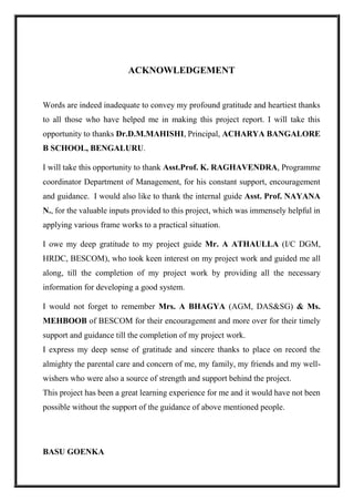 A study on REVENUE INCOME AND EXPENDITURE ANALYSIS ON BESCOM | PDF