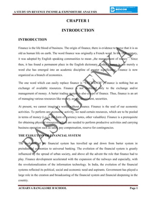 A study on REVENUE INCOME AND EXPENDITURE ANALYSIS ON BESCOM | PDF