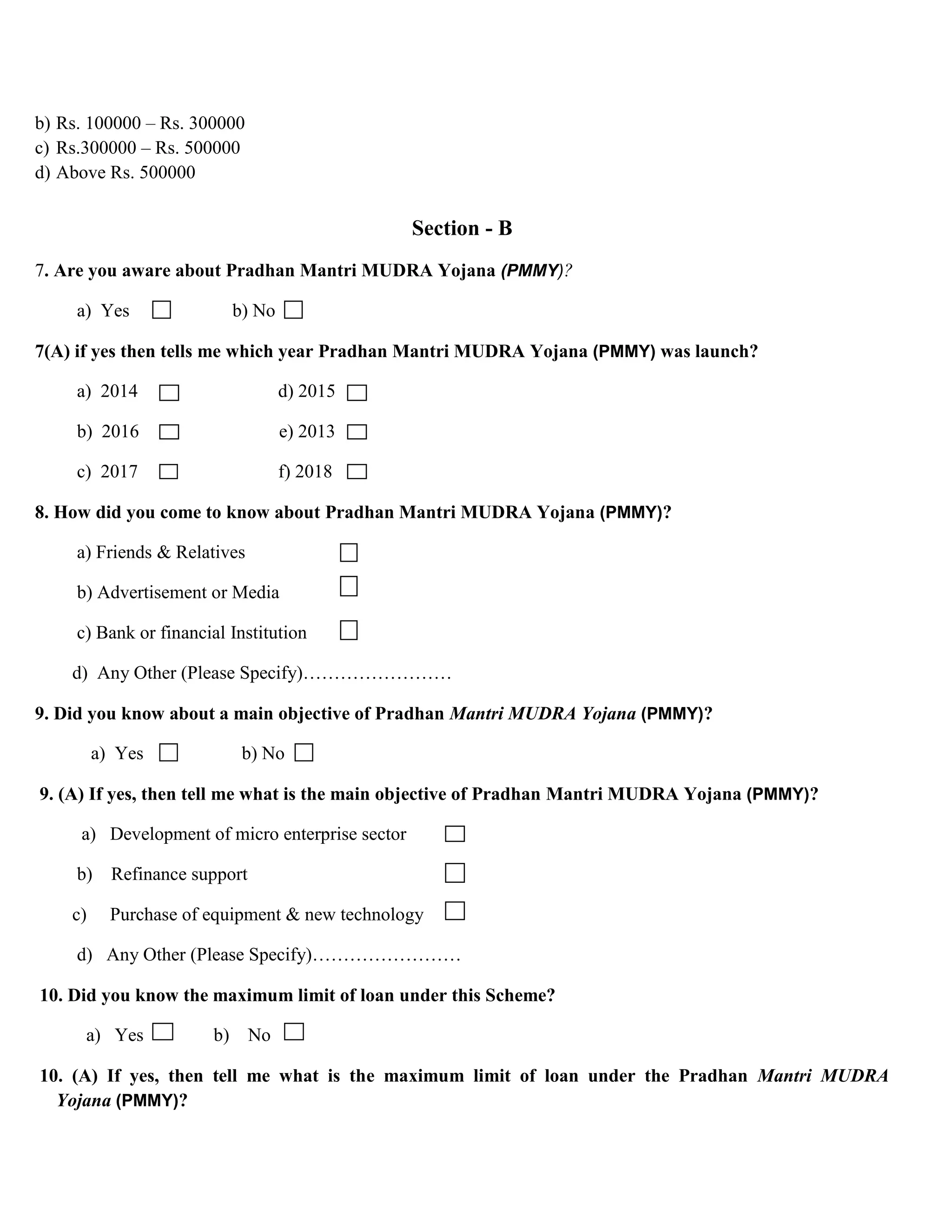 PROJECT REPORT ON MUDRA LOAN | PDF