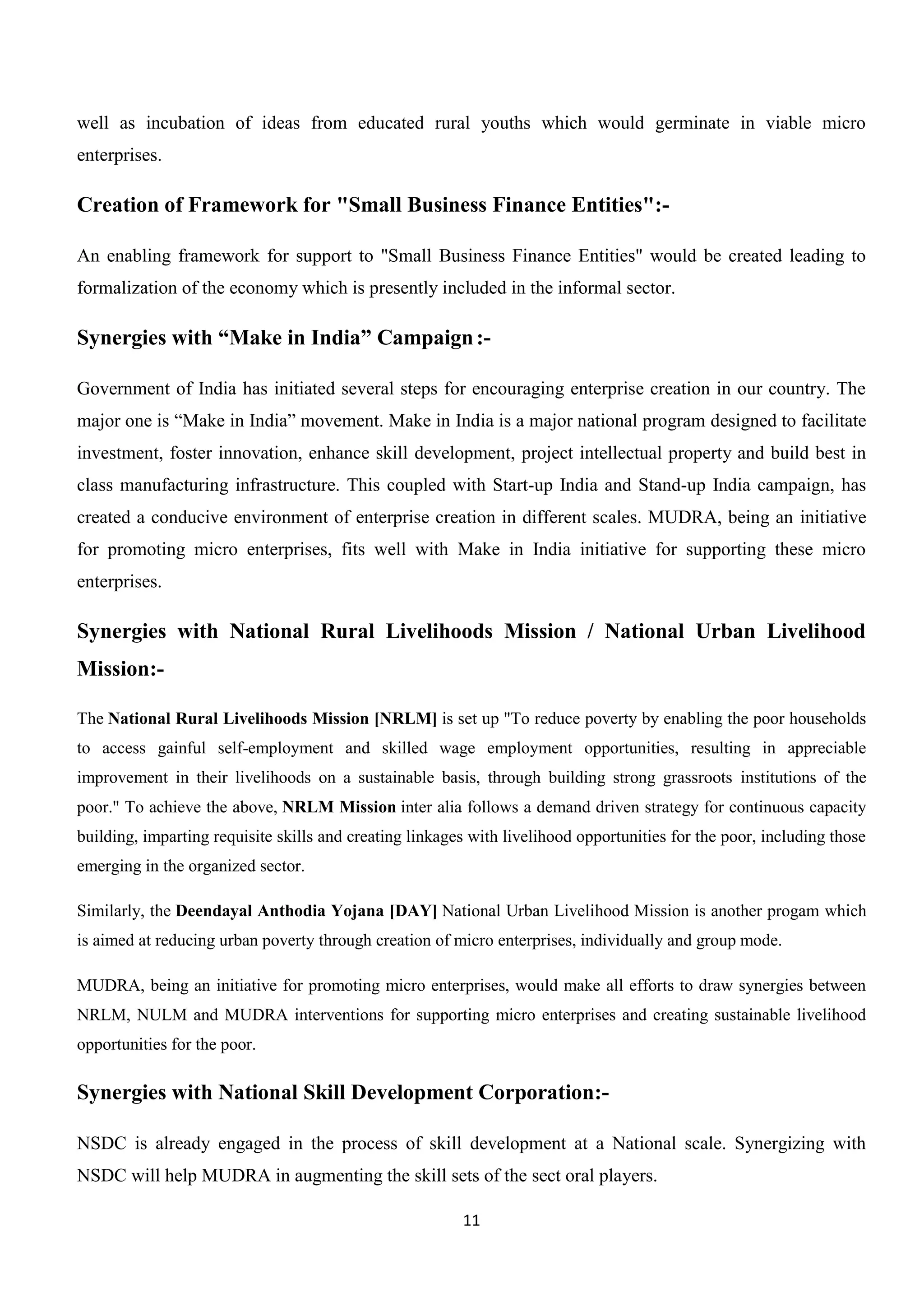 PROJECT REPORT ON MUDRA LOAN | PDF