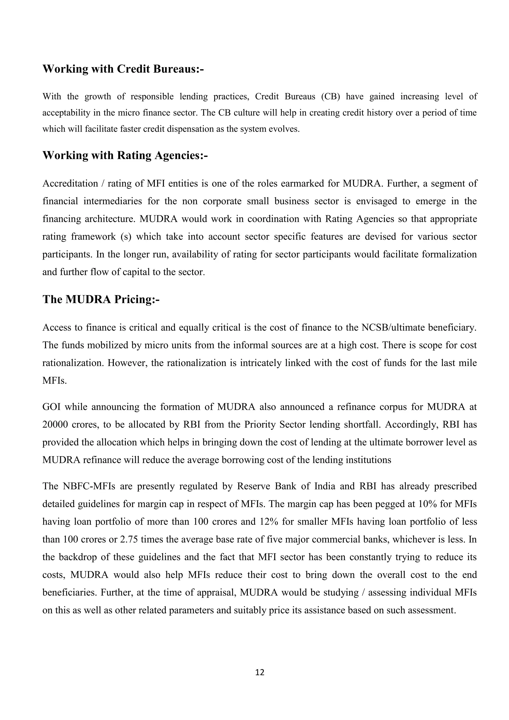 PROJECT REPORT ON MUDRA LOAN | PDF