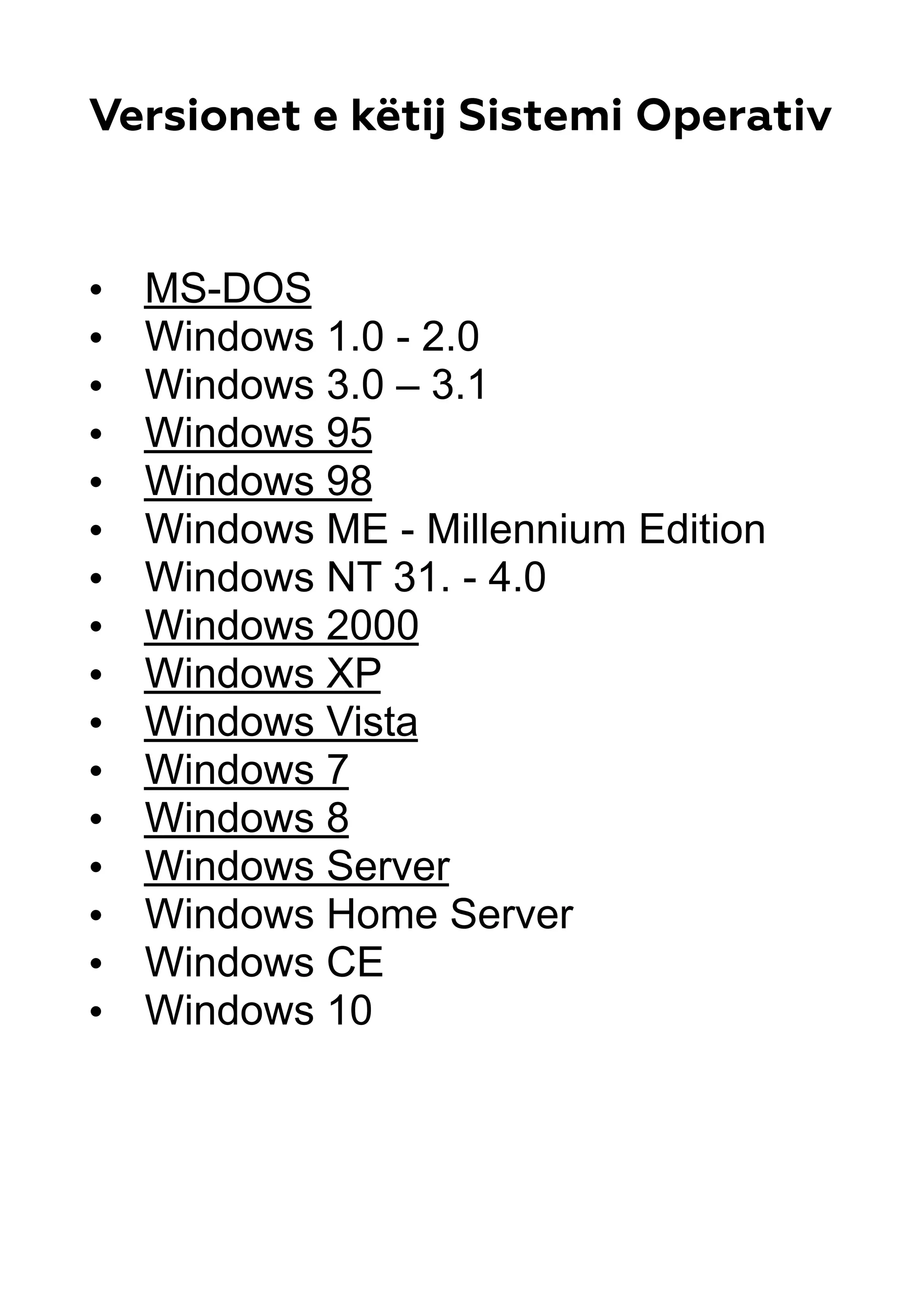 Projekt: Gjendja e Sistemit Operativ Windows | PDF