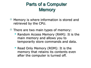Computer Basics Operation It includes two lessons: Lesson 1: Introduction to computers | PPT
