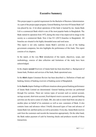 “General Banking and Financial Performance Analysis of Janata Bank ...