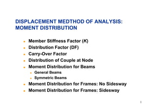 Moment Distribution Method For Btech Civil | PDF
