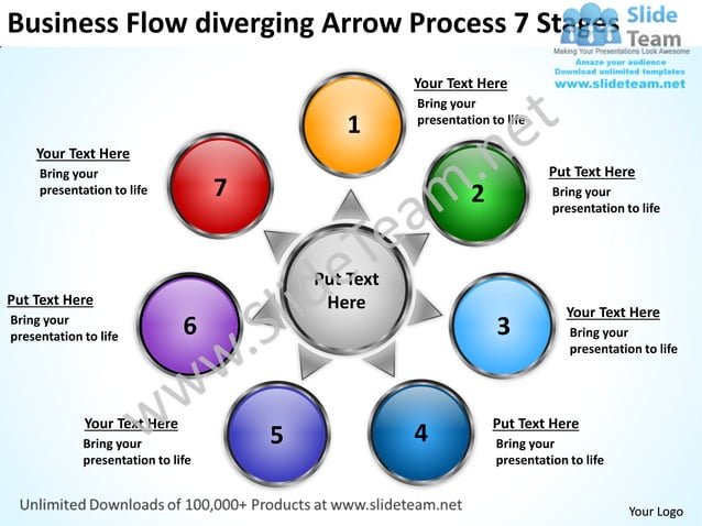 Download flow diverging arrow process 7 stages circular network power ...