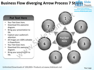 Download flow diverging arrow process 7 stages circular network power ...