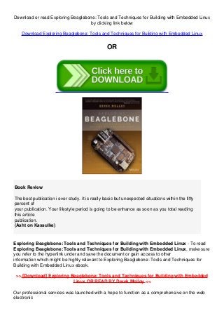 DOWNLOADFREEExploring Beaglebone: Tools and Techniques for Building with Embedded Linuxebook