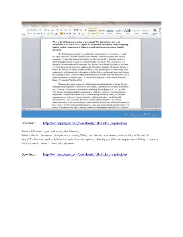 Download full disclosure principle