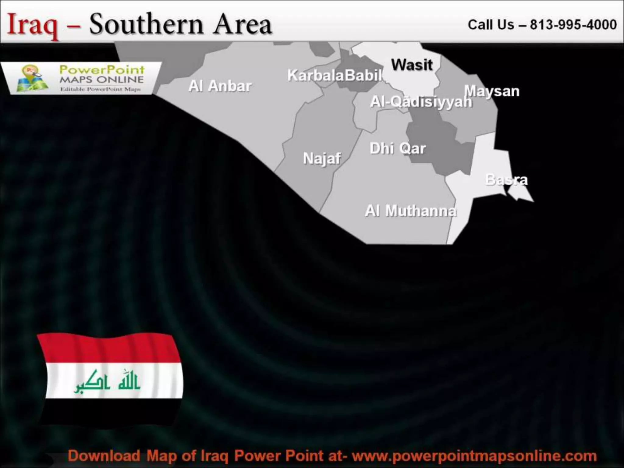 PowerPoint Template Map of Iraq | PPT