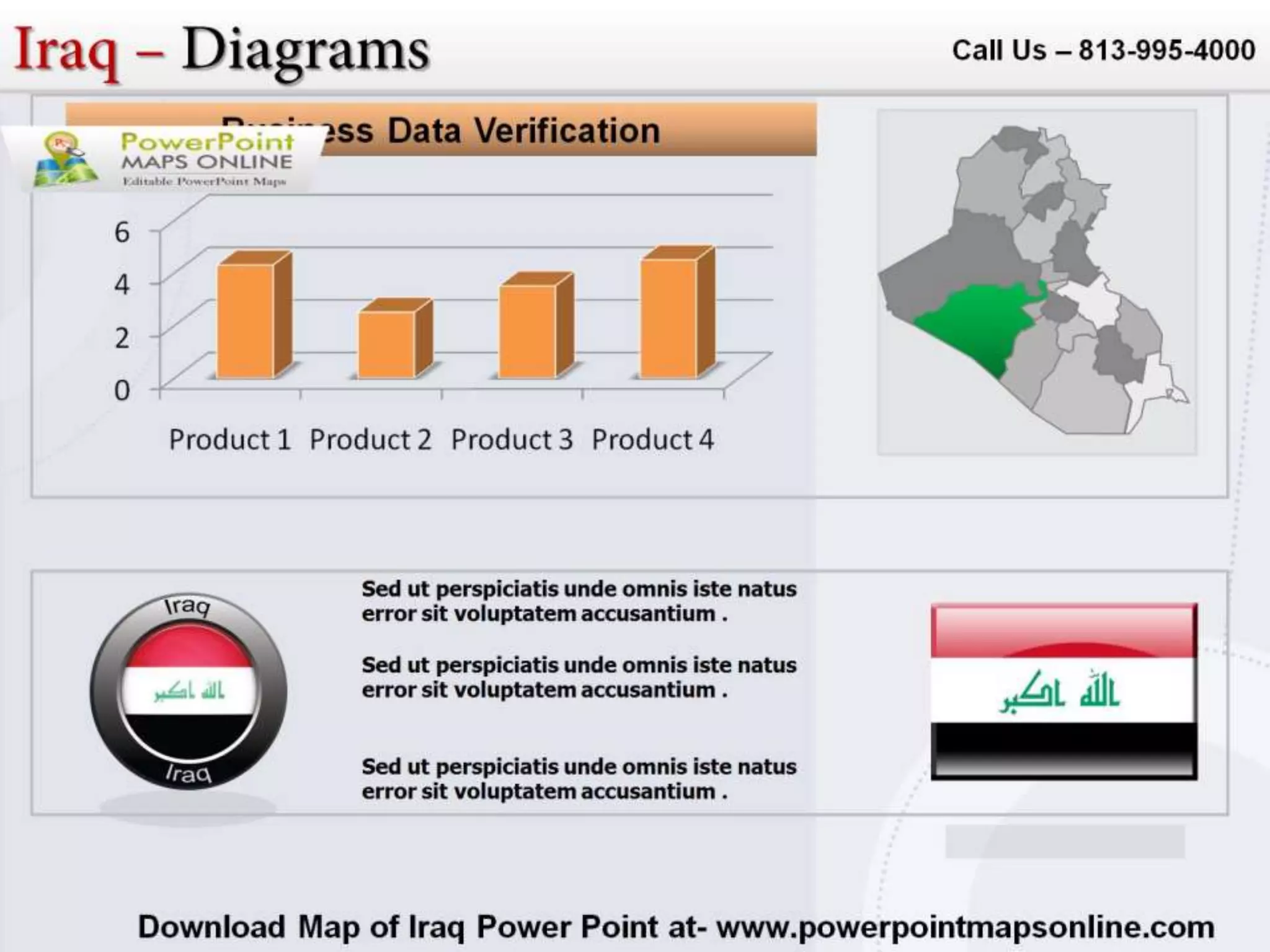 PowerPoint Template Map of Iraq | PPTX