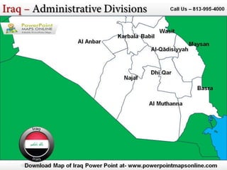 PowerPoint Template Map of Iraq | PPTX