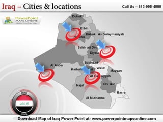 PowerPoint Template Map of Iraq | PPTX