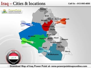 PowerPoint Template Map of Iraq | PPTX