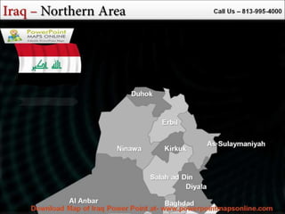 PowerPoint Template Map of Iraq | PPTX