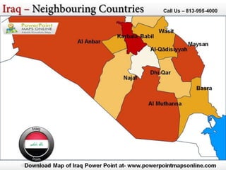 PowerPoint Template Map of Iraq | PPTX