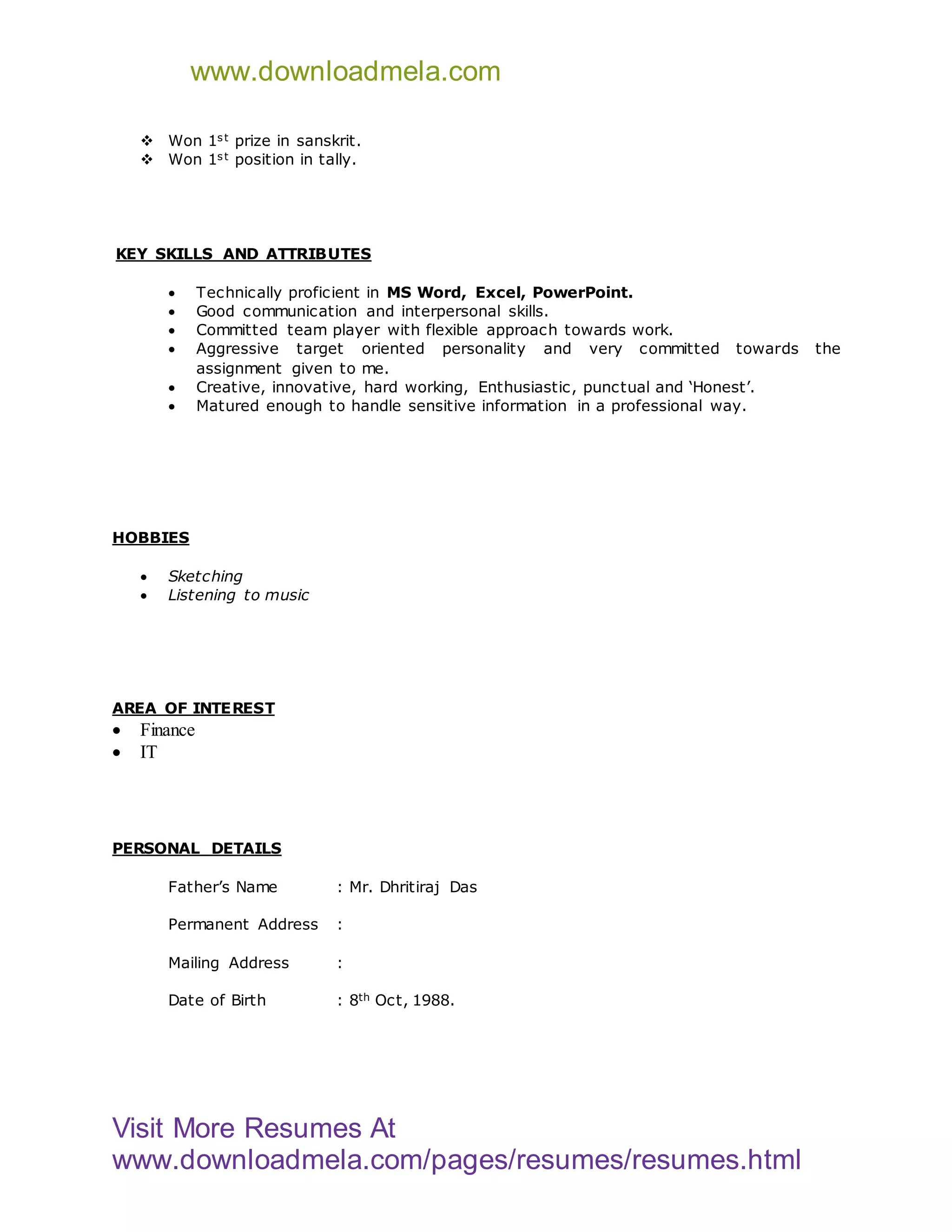 Downloadmela.com mba-fresher-resume(1) | DOC