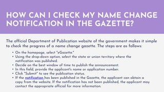 How Can We Download Name Change Gazette Notification Online? | PPTX