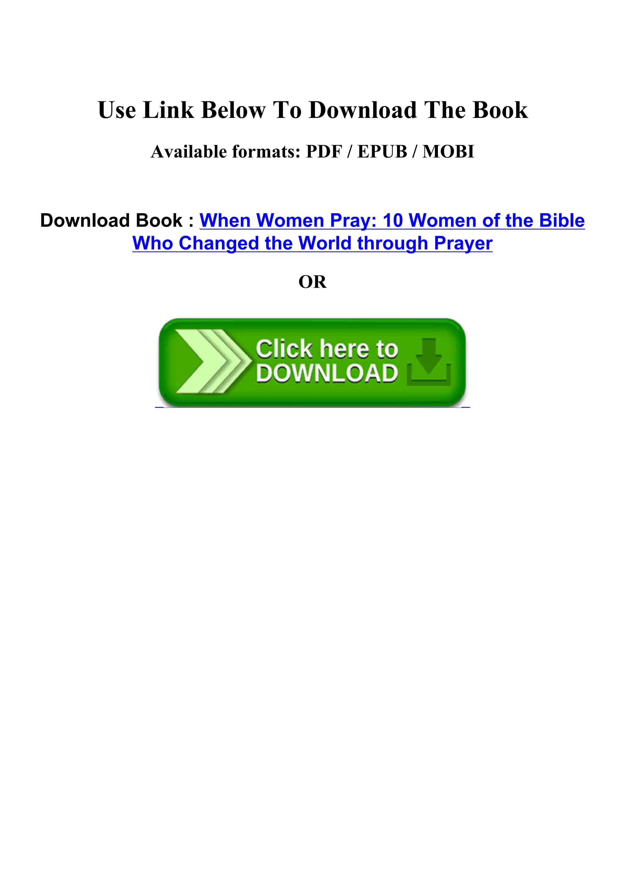 DownloadPDF(Book)When Women Pray: 10 Women of the Bible Who Changed the ...