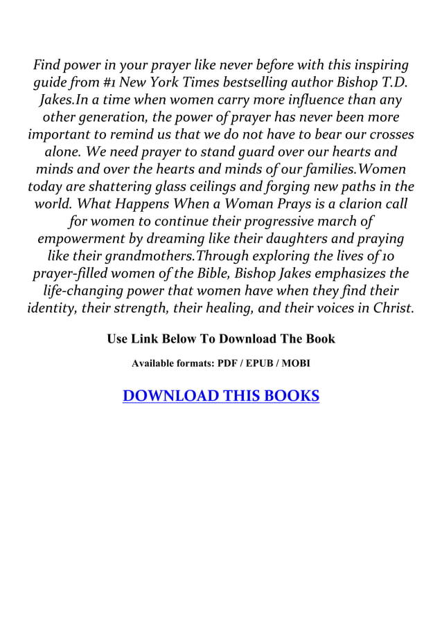 DownloadPDF(Book)When Women Pray: 10 Women of the Bible Who Changed the ...