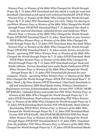 DownloadPDF(Book)When Women Pray: 10 Women of the Bible Who Changed the ...