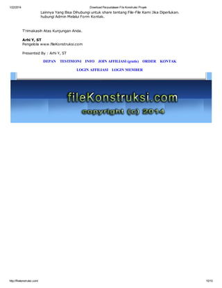 Download perpustakaan file konstruksi proyek Di www.fileKonstruksi.com