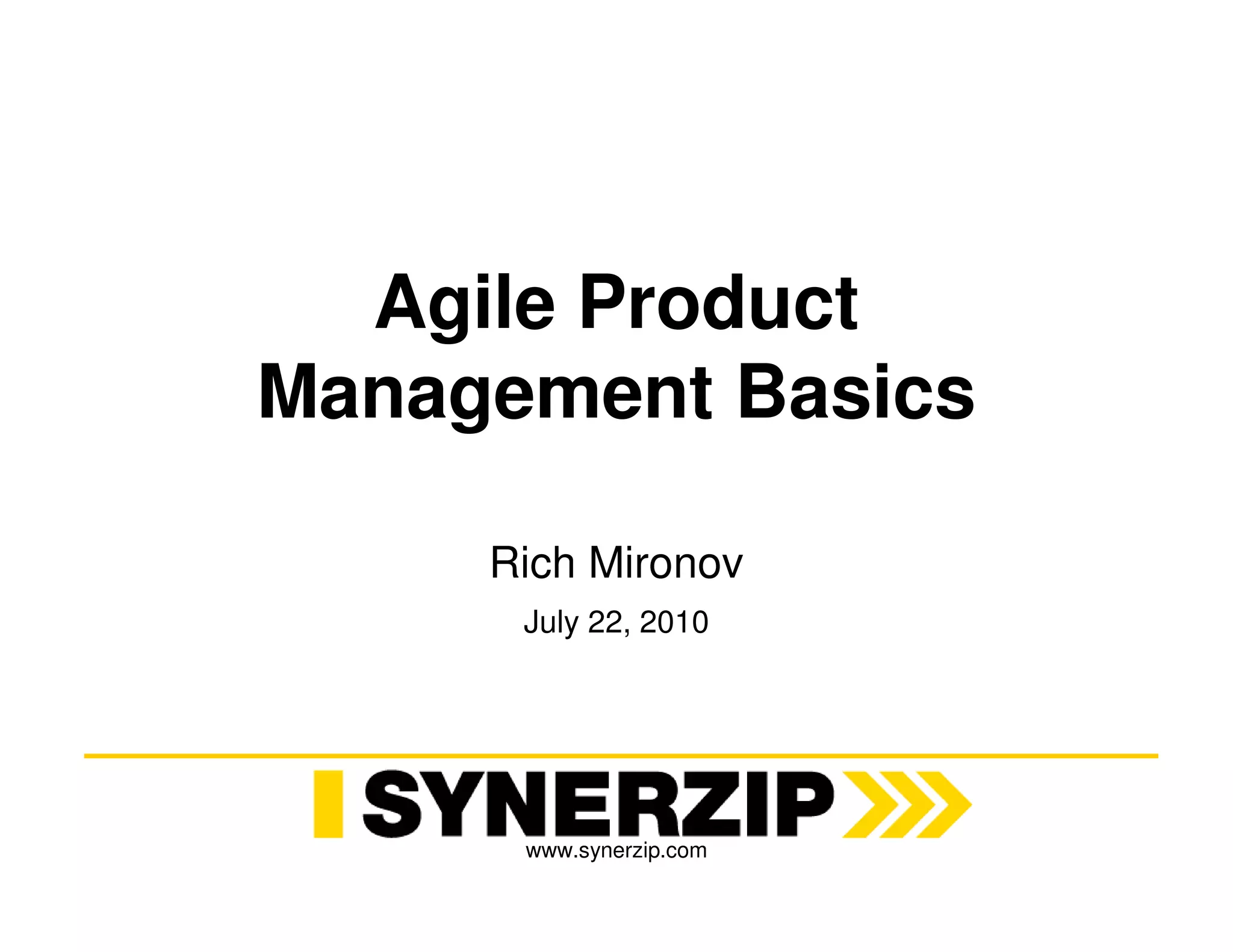 Agile Product Management Basics | PPT