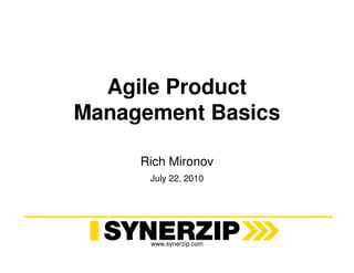 Agile Product Management Basics | PPT
