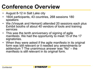 Agile2011 Conference – Key Take Aways | PPT | Programming Languages ...