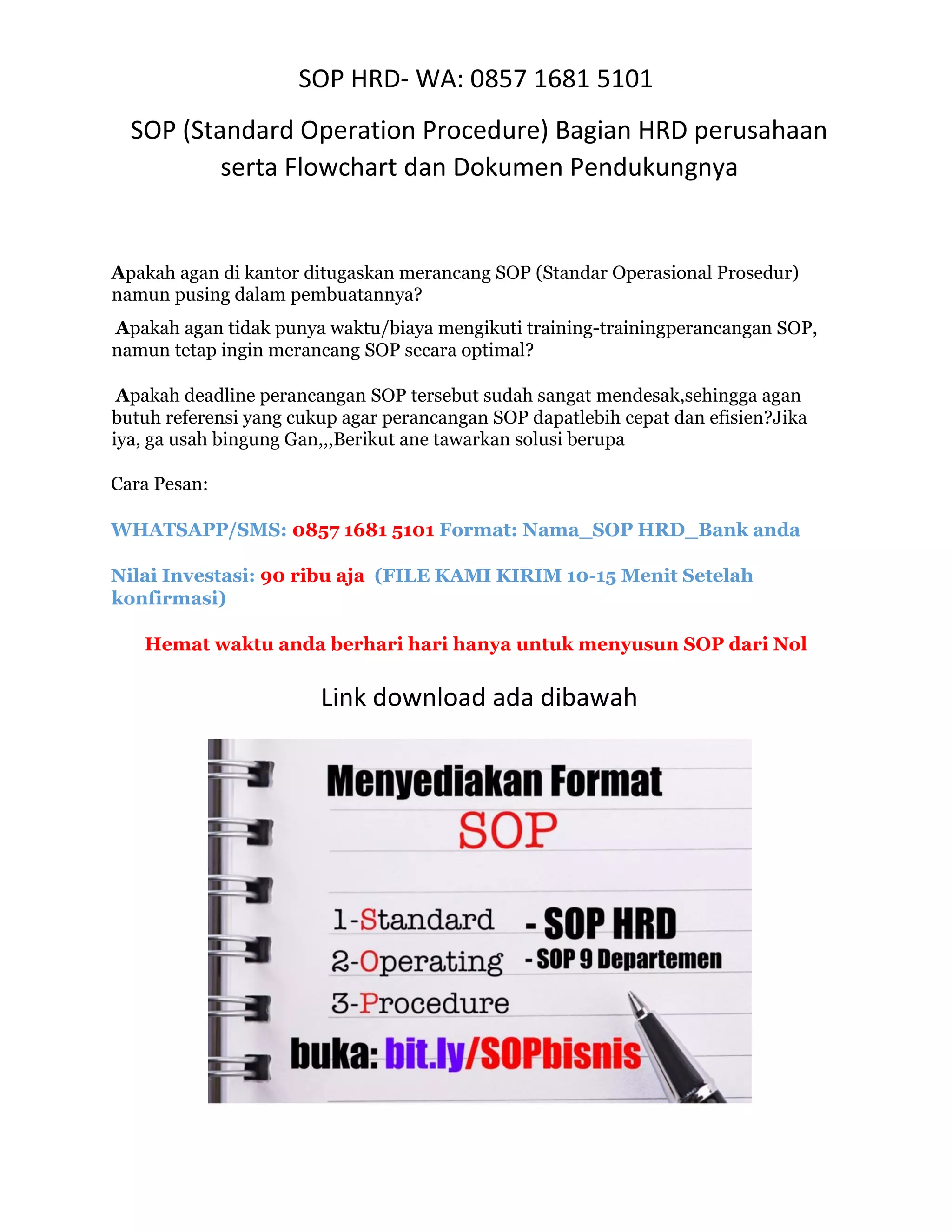 Standar Operasional Prosedur (SOP) HRD plus flowchart | PDF