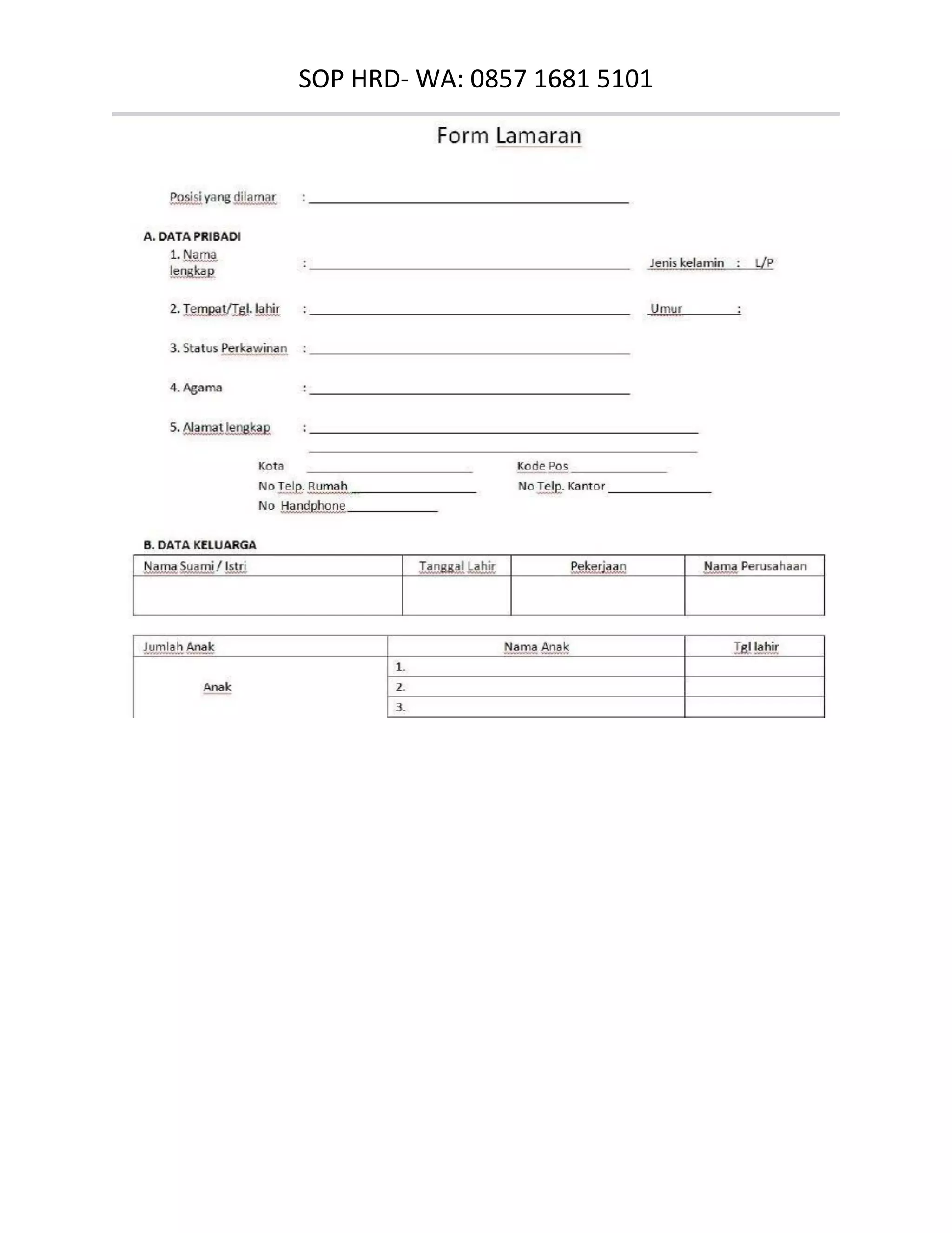 Standar Operasional Prosedur (SOP) HRD plus flowchart | PDF