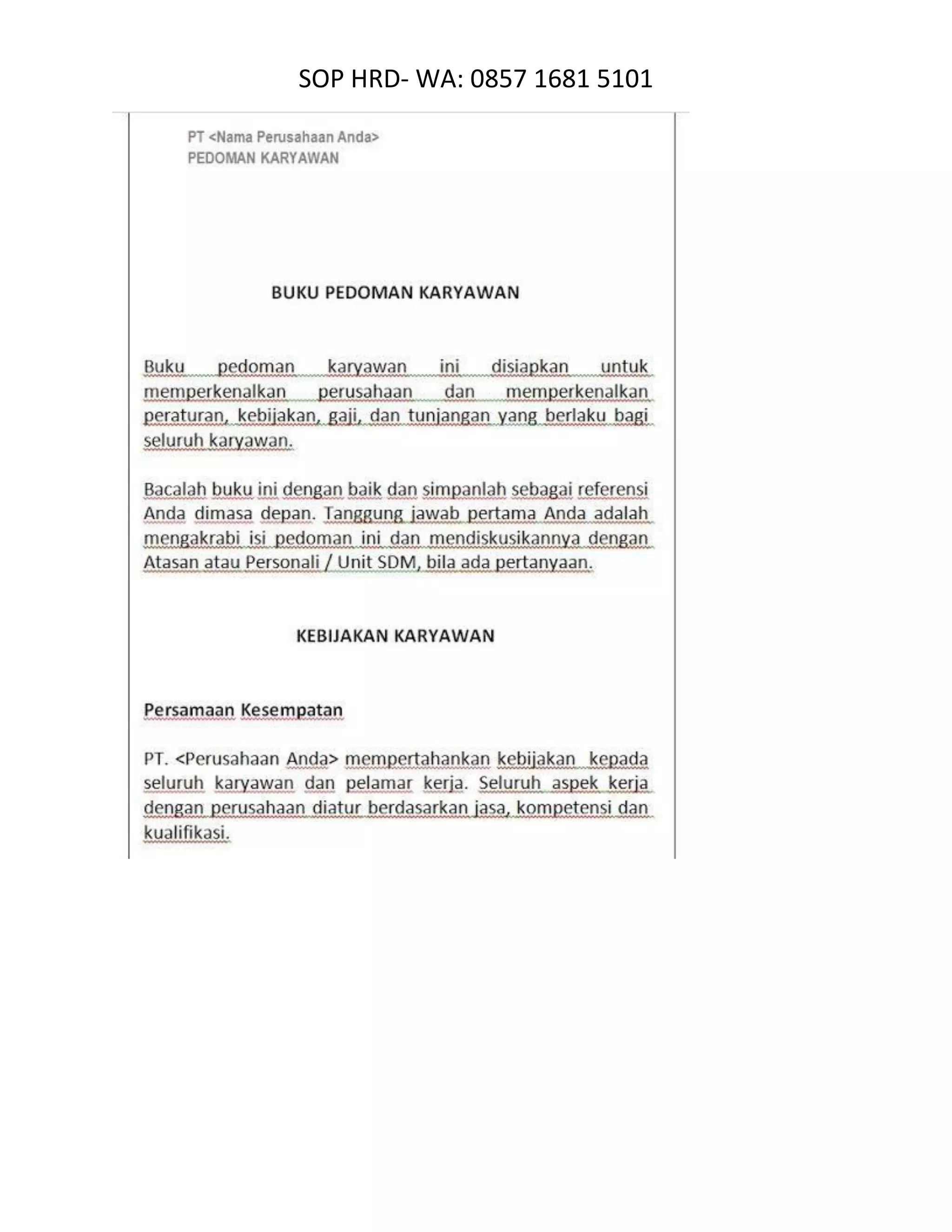 Standar Operasional Prosedur (SOP) HRD plus flowchart | PDF