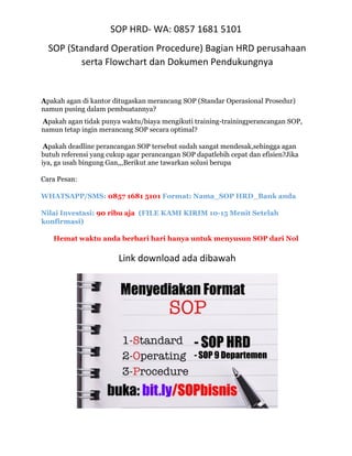 Standar Operasional Prosedur (SOP) HRD plus flowchart | PDF