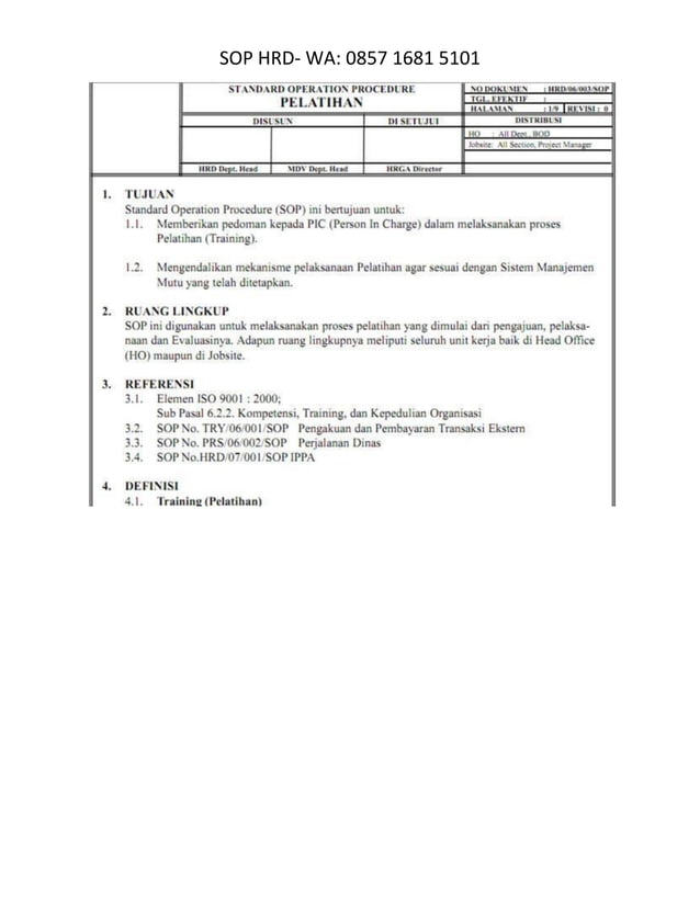 Standar Operasional Prosedur (SOP) HRD plus flowchart | PDF